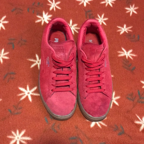 Puma | Shoes | Puma Red Suede Shoes | Poshmark